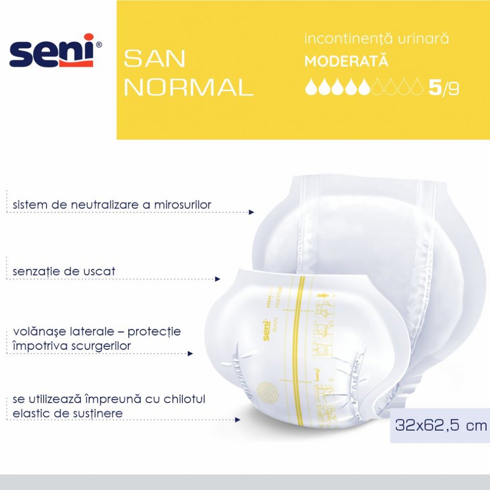 Seni San Normal - absorbante cu formă anatomică - Seni